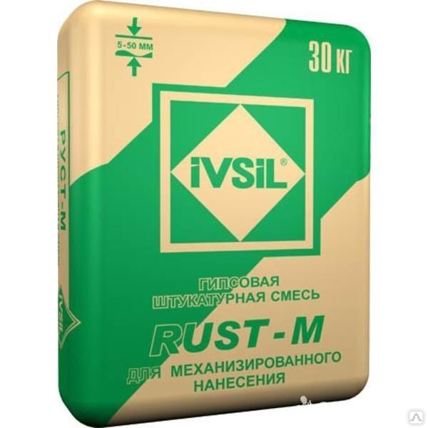 Смесь штукатурная гипсовая IVSIL RUST-M 30 кг купить за 220 руб./шт. в ...